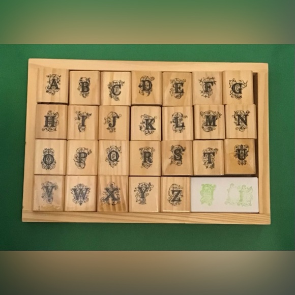 Office | Rubber Alphabet Stamps On Wooden Blocks | Poshmark